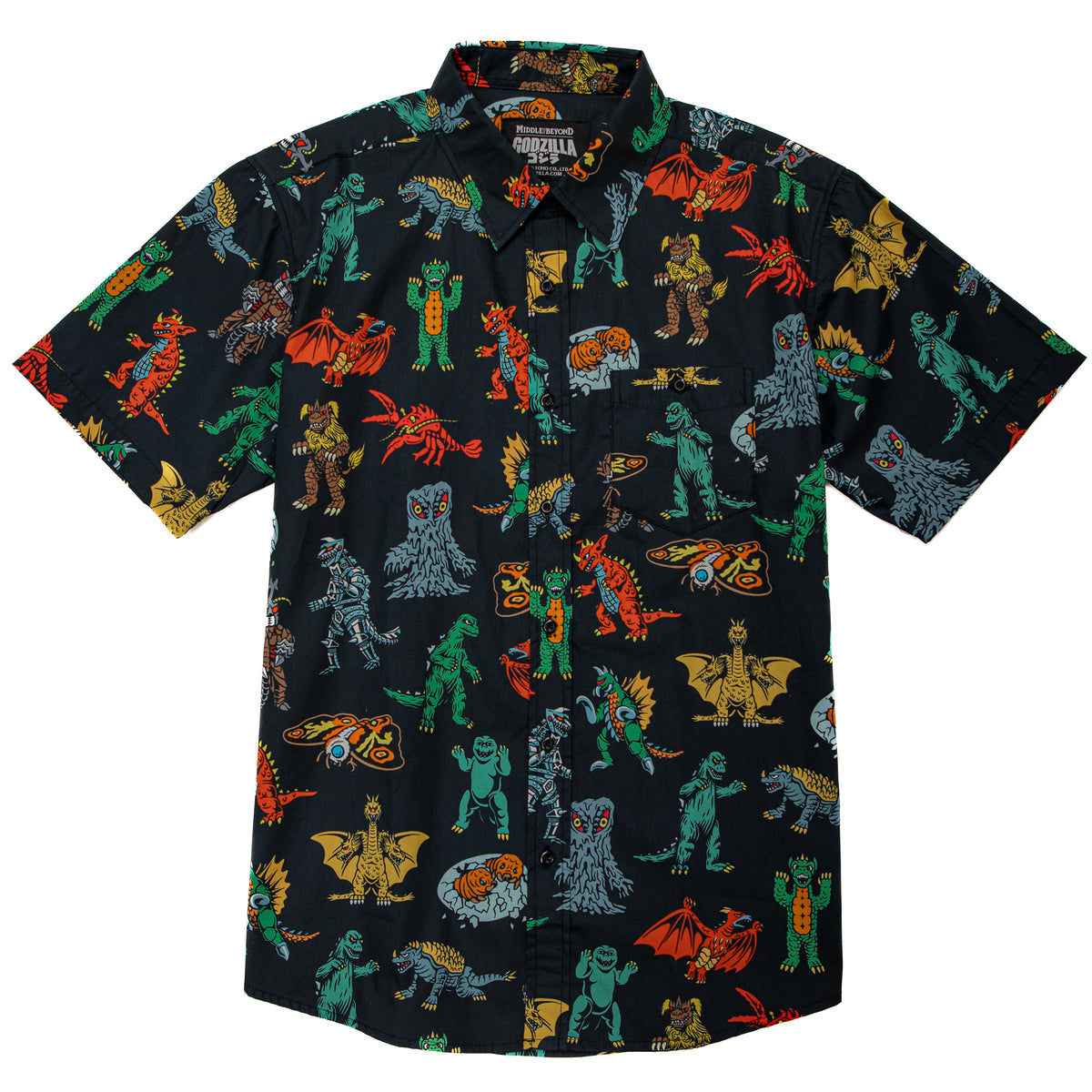 Godzilla Short Sleeve Button-Up Shirt – Middle of Beyond